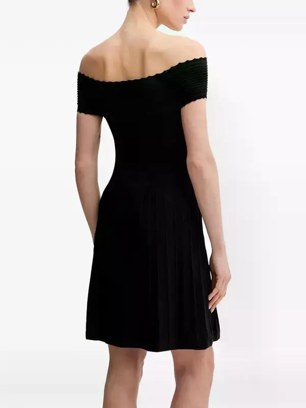MORGAN Off-shoulder Ribbed-knit Mini Dress