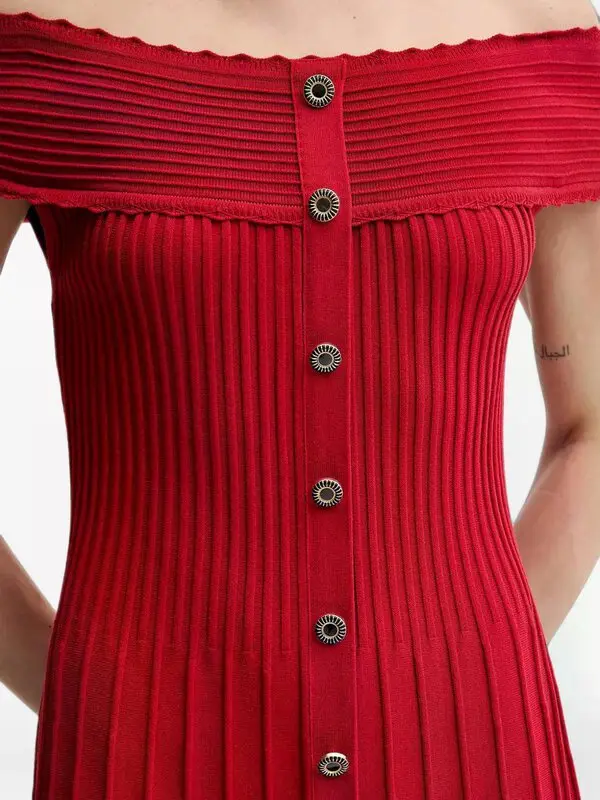 MORGAN Off-shoulder Button Mini Dress