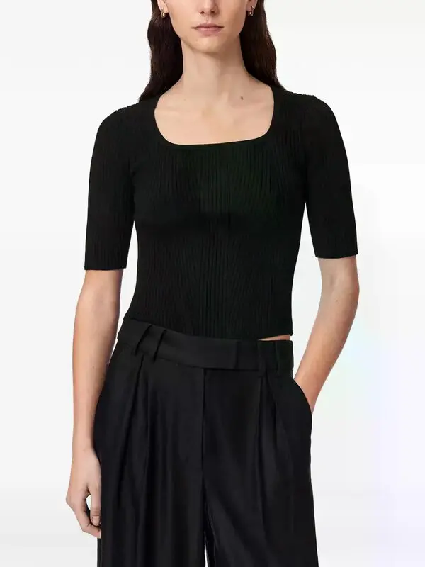 ALLSAINTS Ribbed-knit Square-neck Top