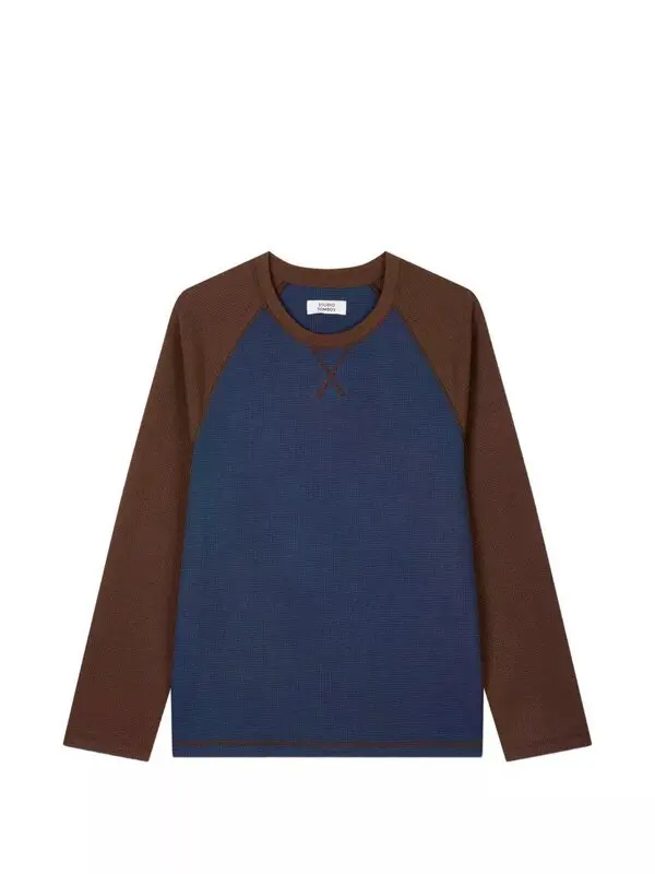 STUDIO TOMBOY Waffle-knit Raglan-sleeve T-shirt