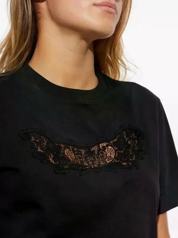 Alexander McQueen Lace-patchwork T-shirt