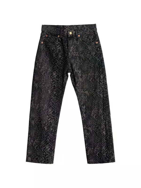 R13 Snake-jacquard Jeans