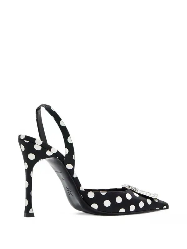 Amina Muaddi Camelia Crystal-embellished Polka-dot Pumps