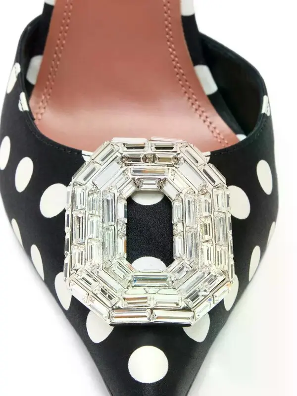 Amina Muaddi Camelia Crystal-embellished Polka-dot Pumps