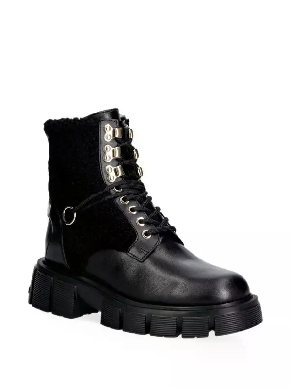 Moschino Bouclé-panel Lace-up Boots