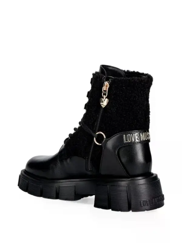 Moschino Bouclé-panel Lace-up Boots