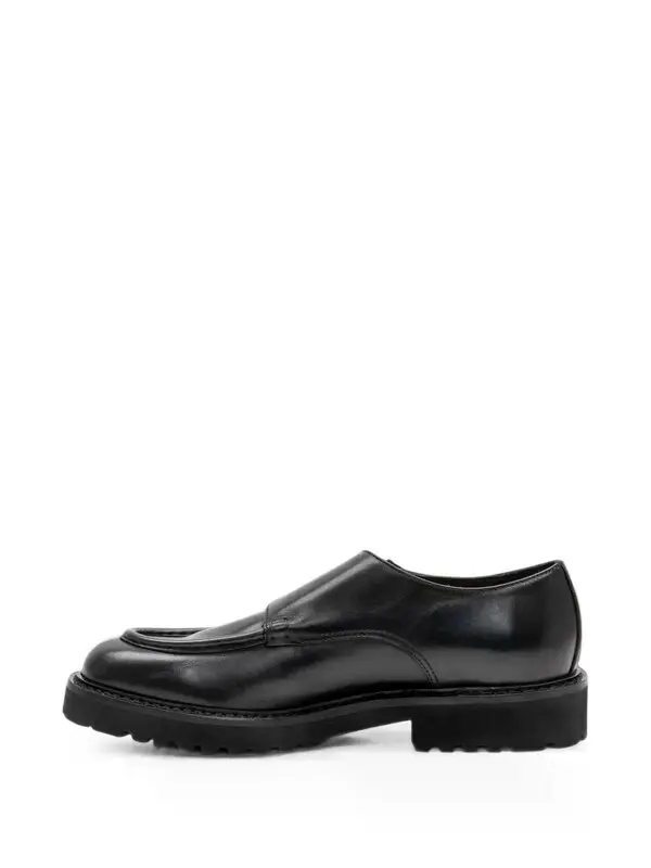 DOUCAL'S Double-buckle Leather Monk Shoes