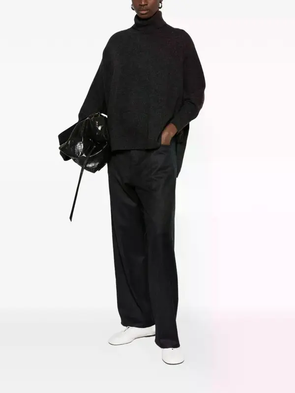 BEYOU High-neck Batwing-sleeve Sweater