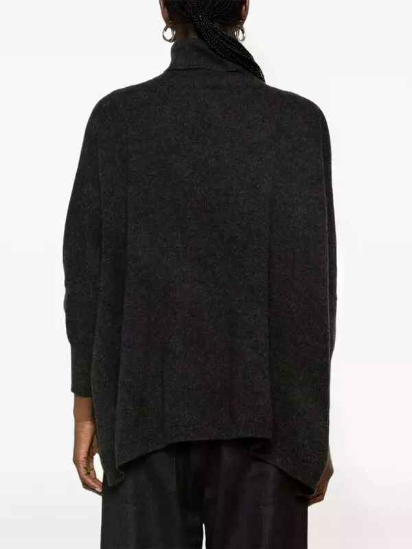BEYOU High-neck Batwing-sleeve Sweater