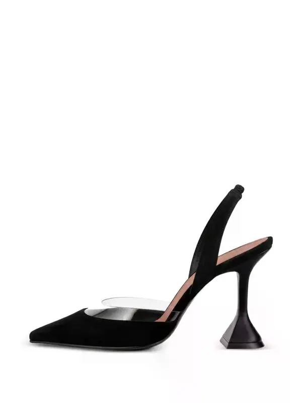 Amina Muaddi Lara Suede Slingback Pumps