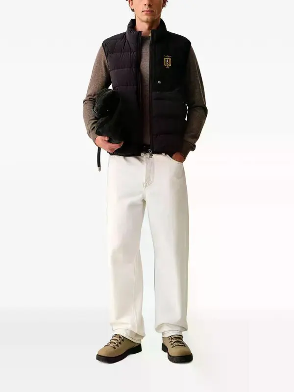 AERONAUTICA MILITARE Quilted Logo-patch Gilet - Black