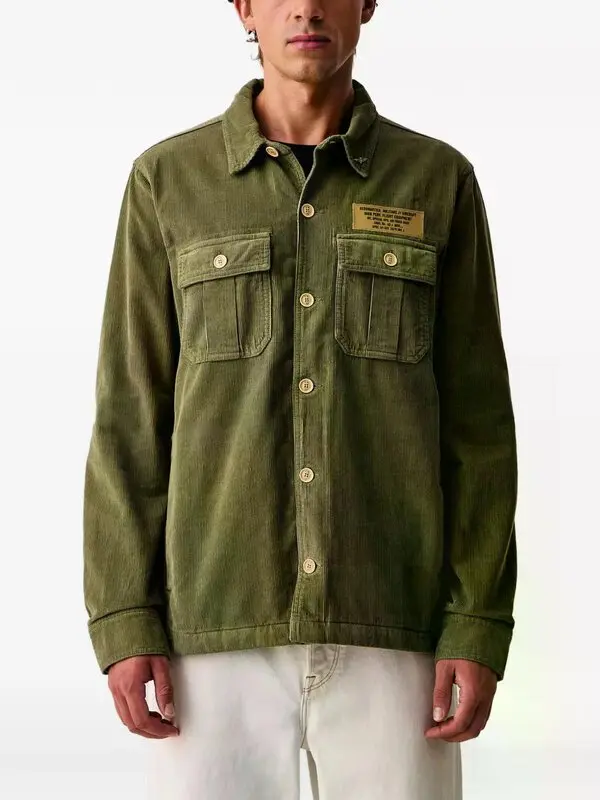 AERONAUTICA MILITARE Corduroy Logo-patch Shirt Jacket - Green