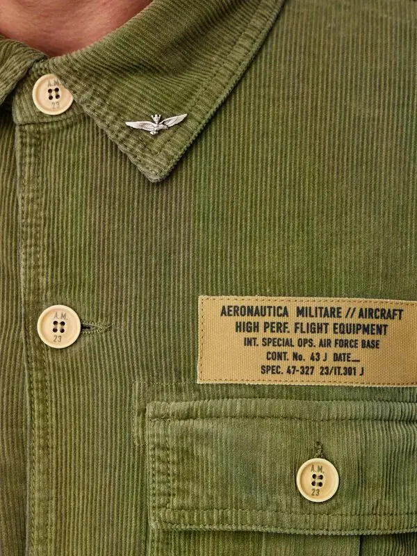 AERONAUTICA MILITARE Corduroy Logo-patch Shirt Jacket