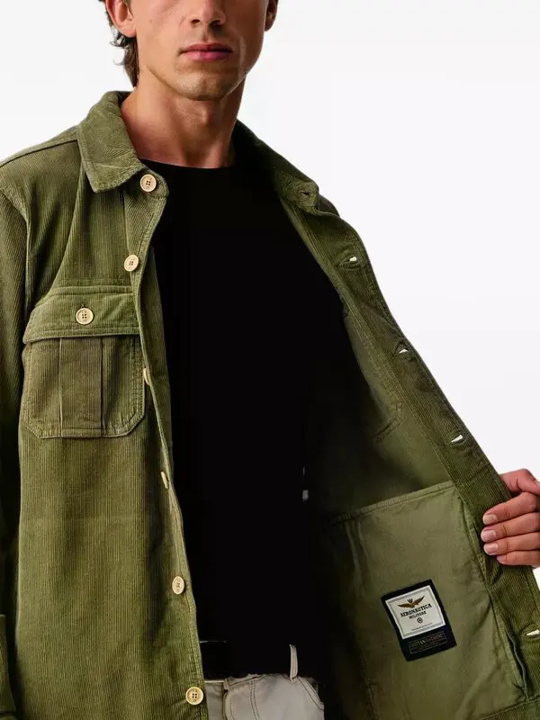 AERONAUTICA MILITARE Corduroy Logo-patch Shirt Jacket