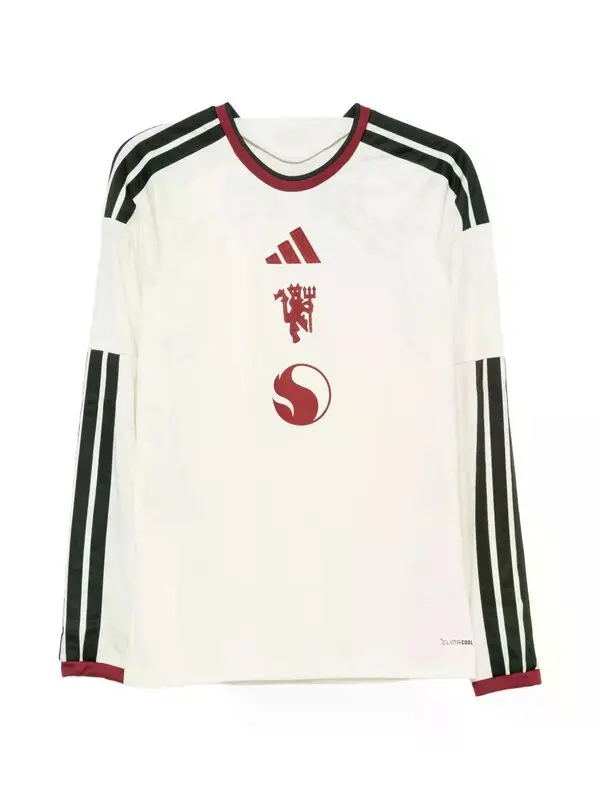 Adidas Manchester United Logo-print Long-sleeve T-shirt - Neutrals