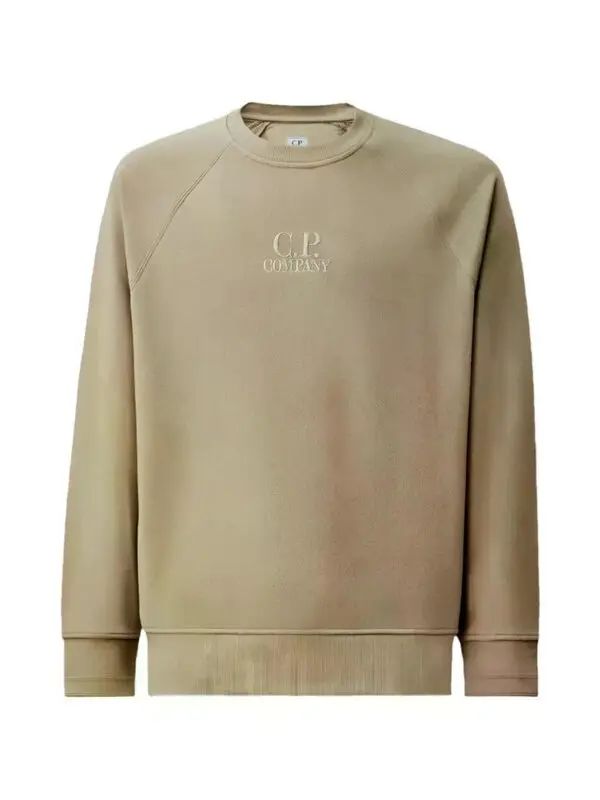 C.P. COMPANY Logo-embroidered Raglan-sleeve Sweatshirt - Green