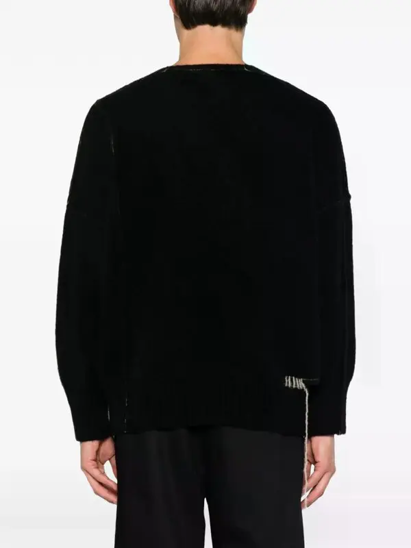 Isabel Benenato V-neck Distressed Sweater