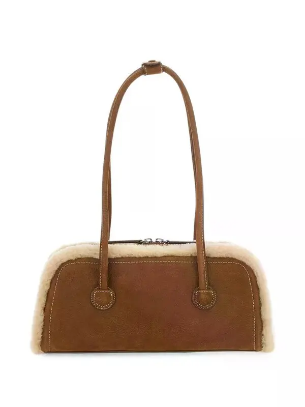 MARGESHERWOOD Soft Boston Shearling-trim Leather Shoulder Bag