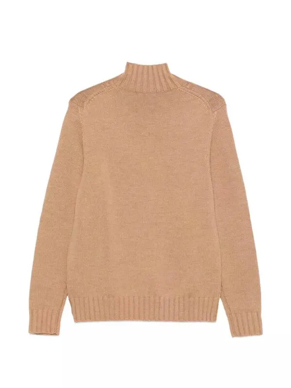 BALLANTYNE Ribbed-knit Mock-neck Sweater
