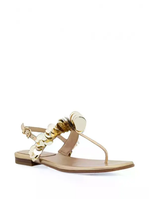 Michael Kors Sequin-embellished Metallic Sandals