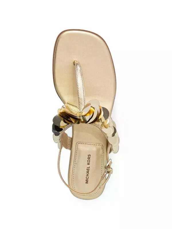 Michael Kors Sequin-embellished Metallic Sandals