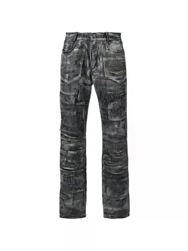 424 Distressed Leather Trousers