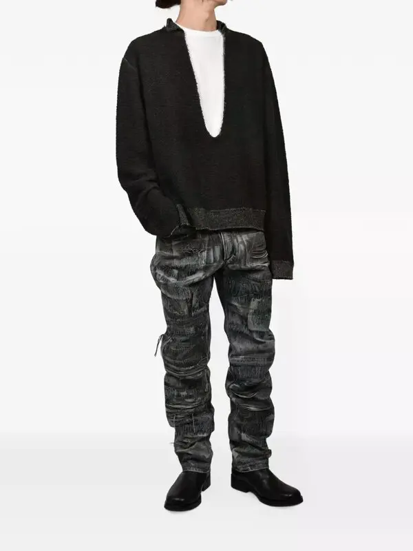 424 Distressed Leather Trousers