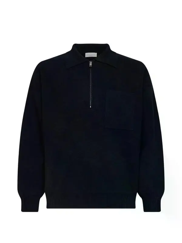 ROBERTO COLLINA Quarter-zip Chest-pocket Polo Shirt