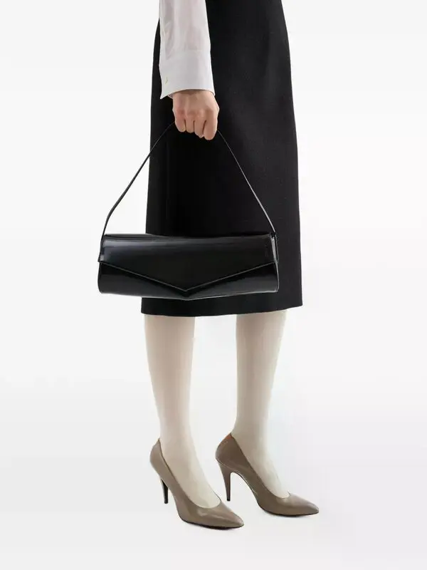 JIL SANDER Kante Flap Shoulder Bag - Black