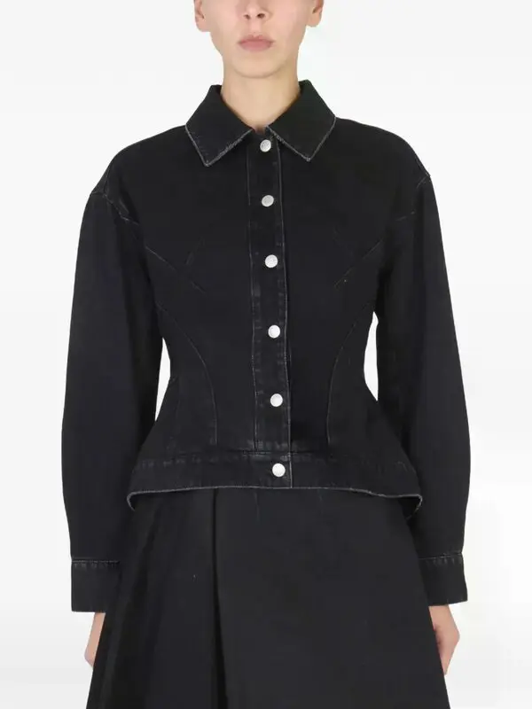 Alexander McQueen Pointed-collar Denim Jacket