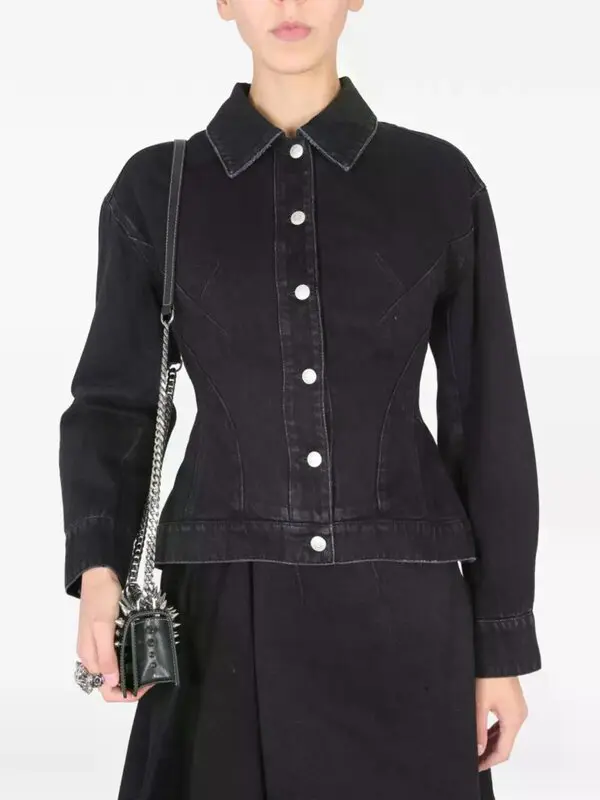 Alexander McQueen Pointed-collar Denim Jacket