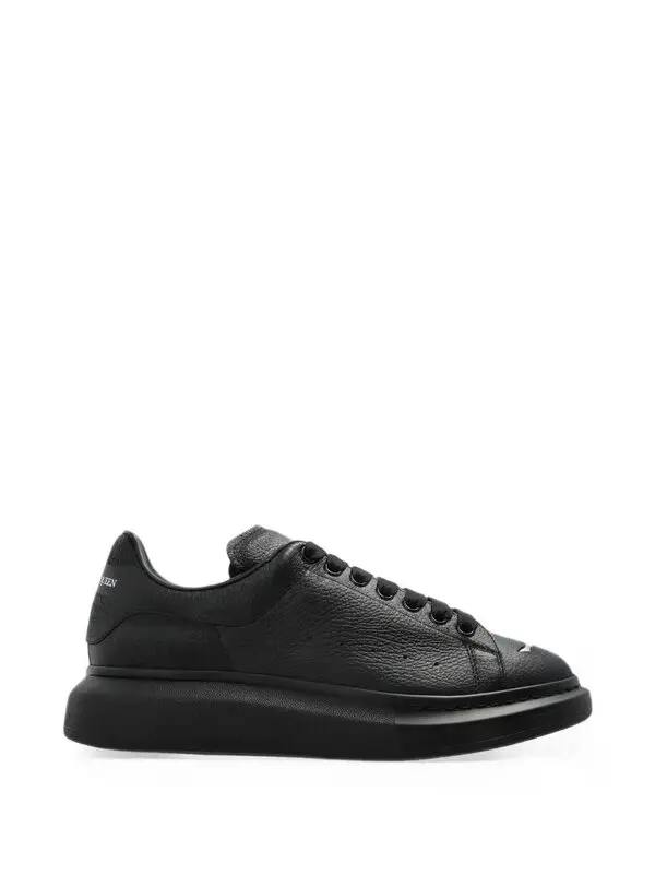 Alexander McQueen Oversized Logo-print Leather Sneakers - Black