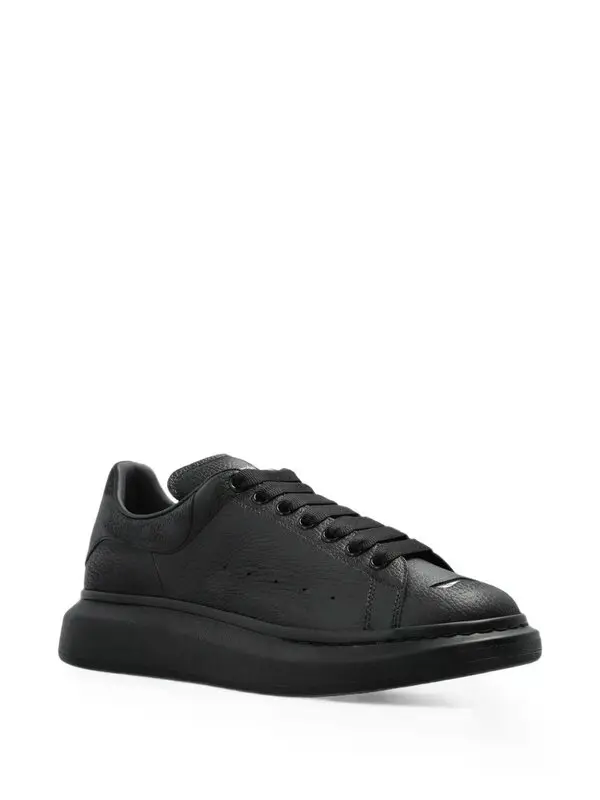 Alexander McQueen Oversized Logo-print Leather Sneakers - Black