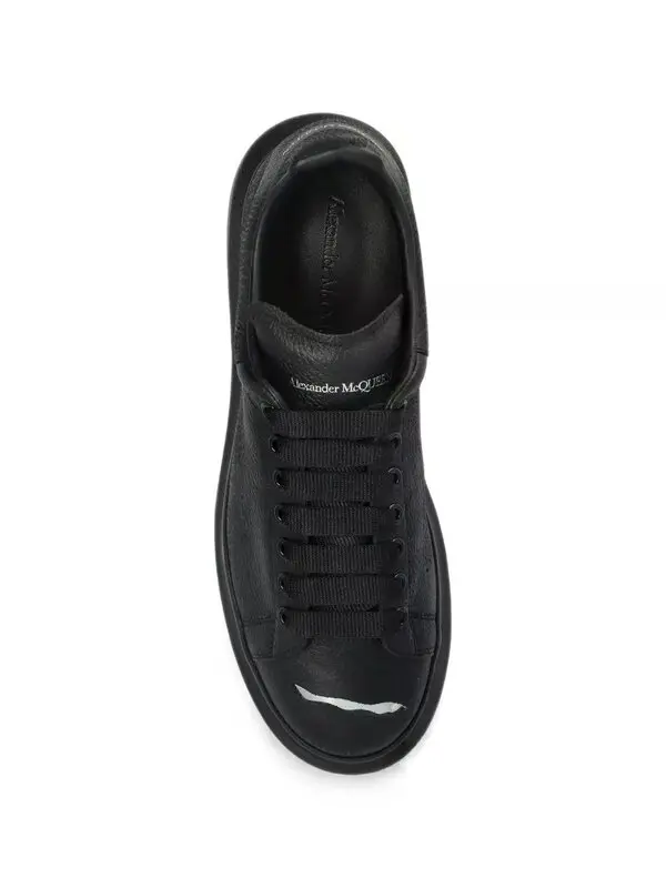 Alexander McQueen Oversized Logo-print Leather Sneakers - Black
