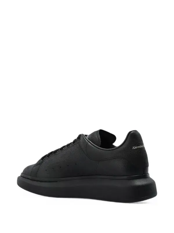 Alexander McQueen Oversized Logo-print Leather Sneakers - Black