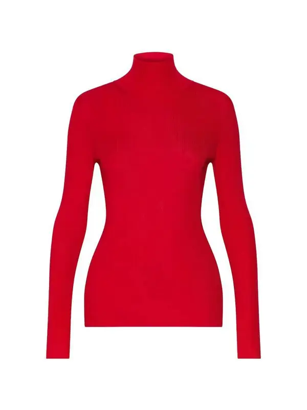 Marella Ribbed-knit Roll-neck Sweater - Red