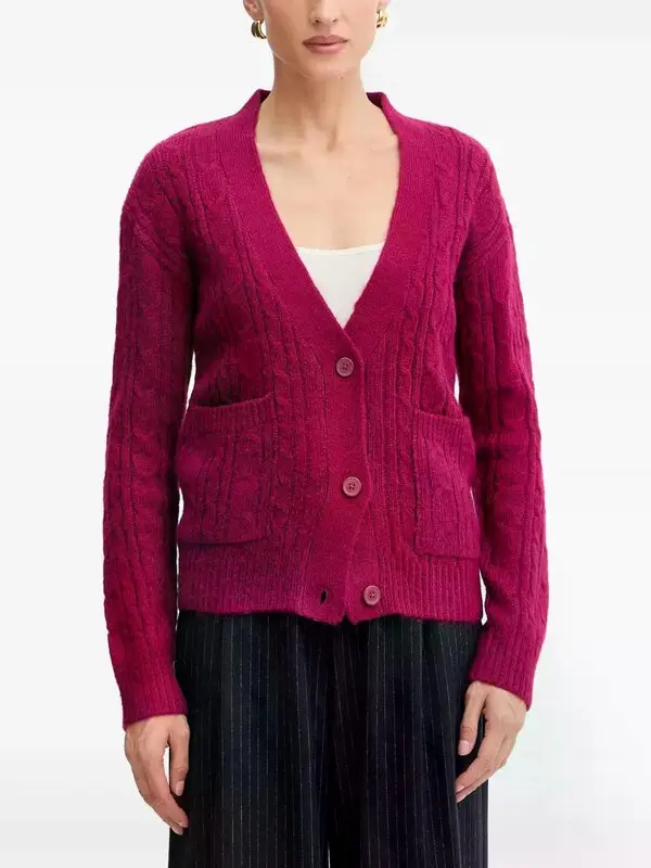SILVIAN HEACH Cable-knit Button-up Cardigan - Pink