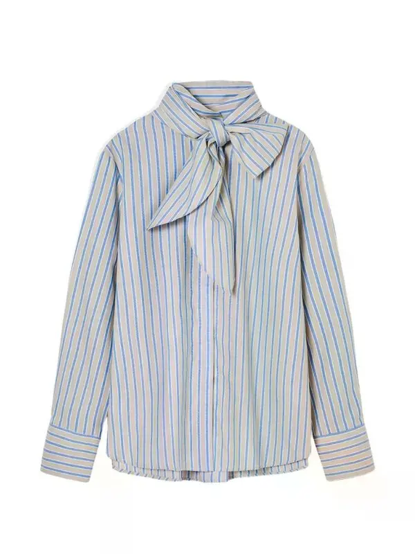 PSOPHIA Pussy-bow Striped Shirt