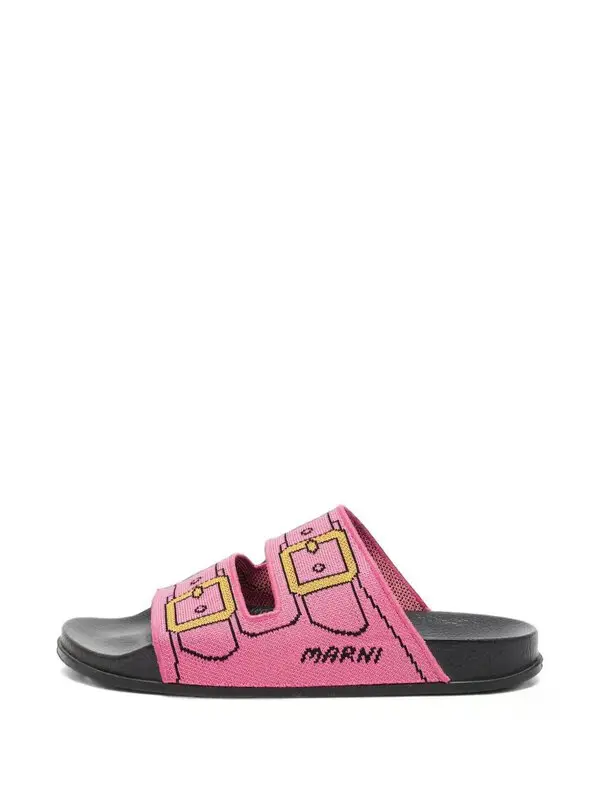 Marni Buckle-print Slides