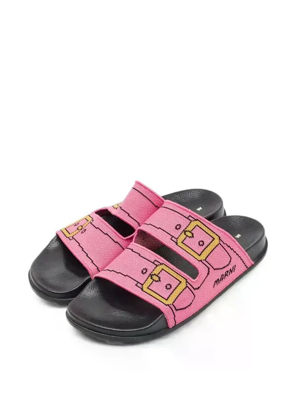 Marni Buckle-print Slides
