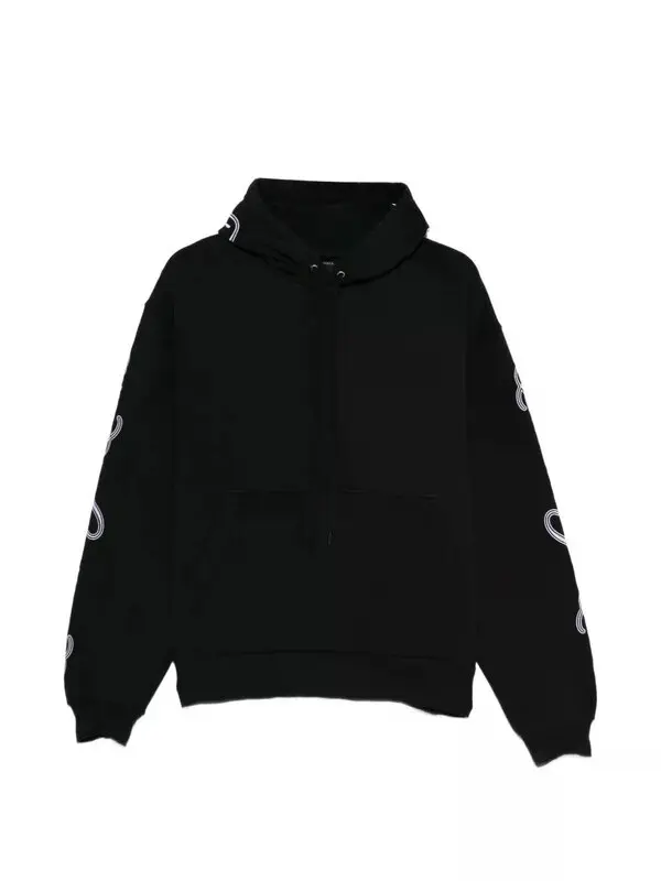 Balenciaga Logo-sleeve Hoodie - Black