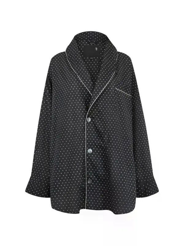 R13 Polka-dot Shawl-lapel Shirt