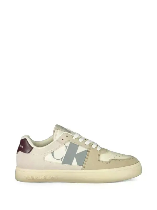 Calvin Klein Monogram Suede-panelled Sneakers - Neutrals