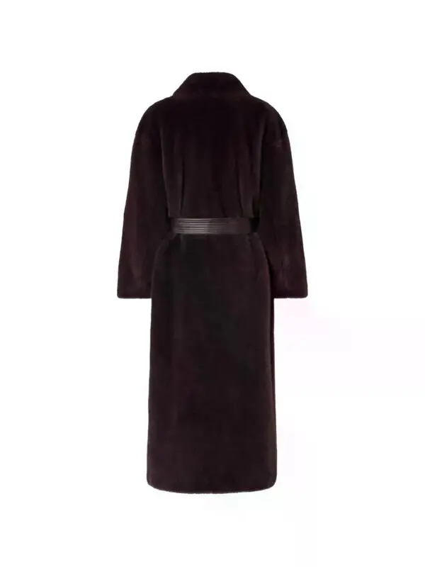 Pinko Long Faux-fur Coat With Belt