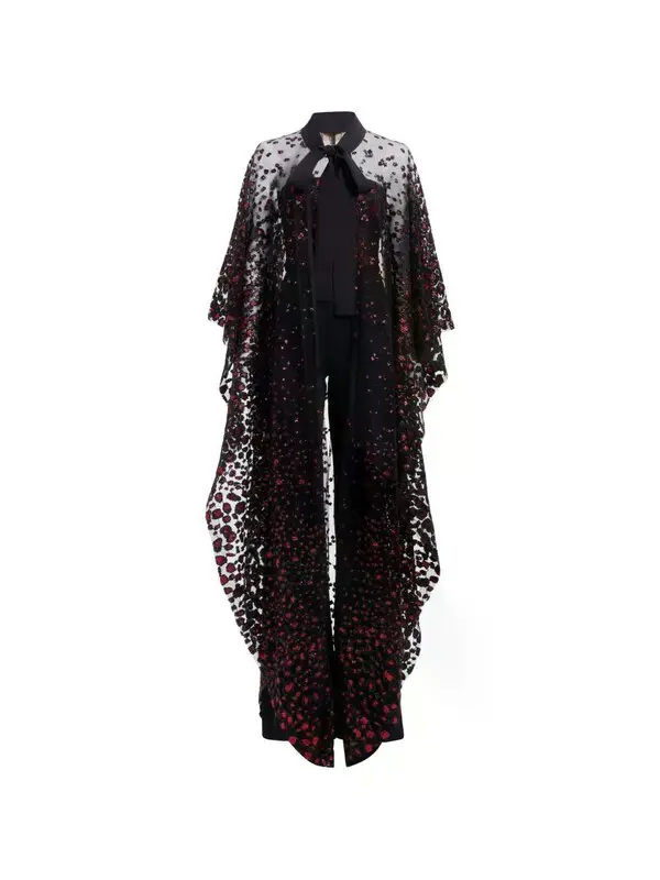Elie Saab Sequin-embellished Cape - Black