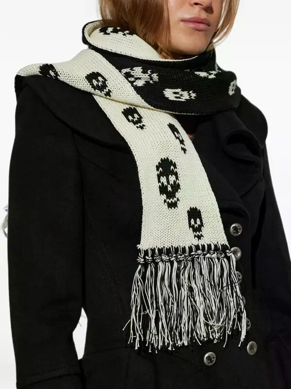 Alexander McQueen Skull-motif Fringed Scarf