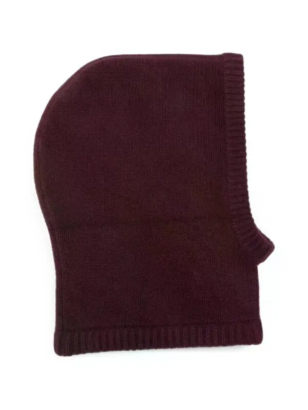 Soft Goat Ribbed-trim Knitted Balaclava