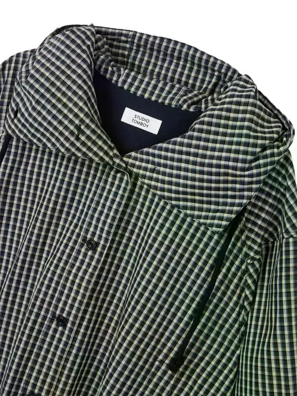 STUDIO TOMBOY Gingham-check Hooded Shirt Jacket