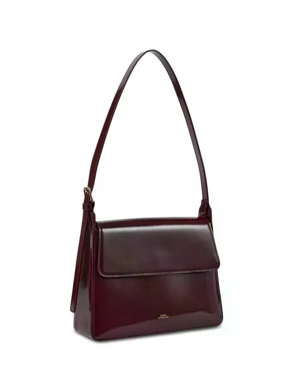 A.p.c. Virginie Polished Leather Shoulder Bag - Red
