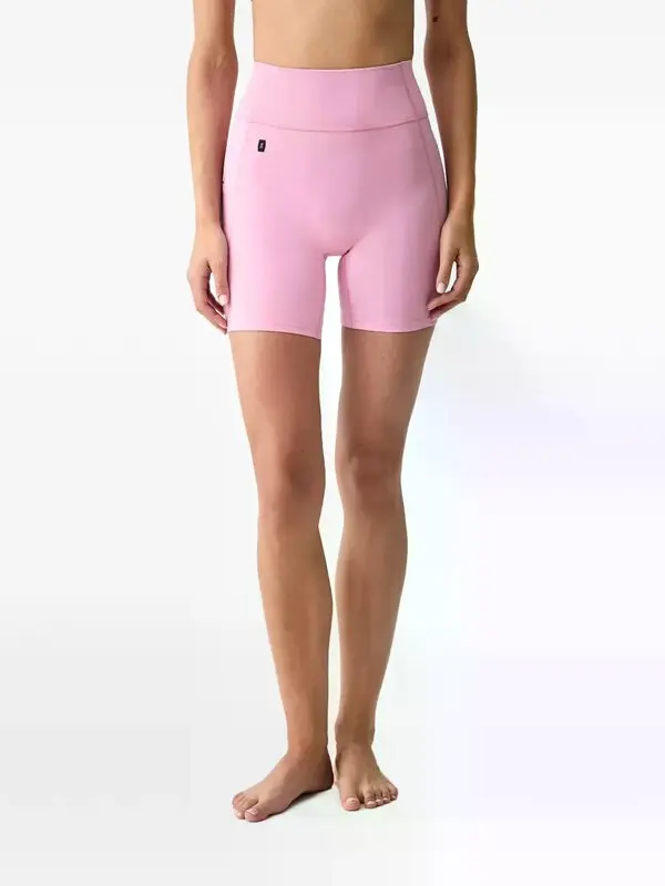 On Studio High-waisted Logo-patch Shorts - Pink